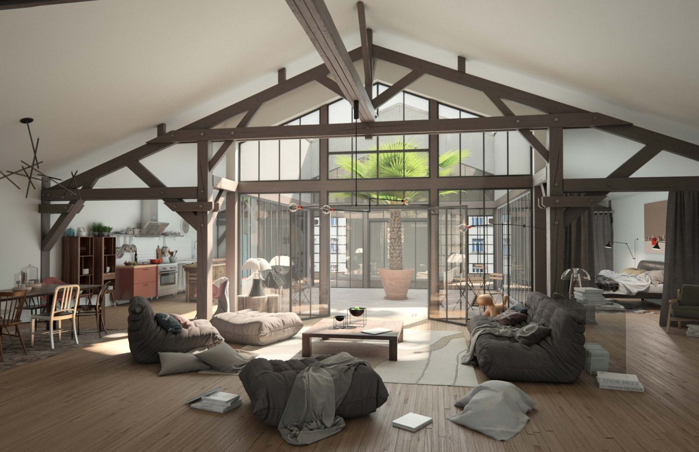 52 lofts industriels créés avec un logiciel de 3D