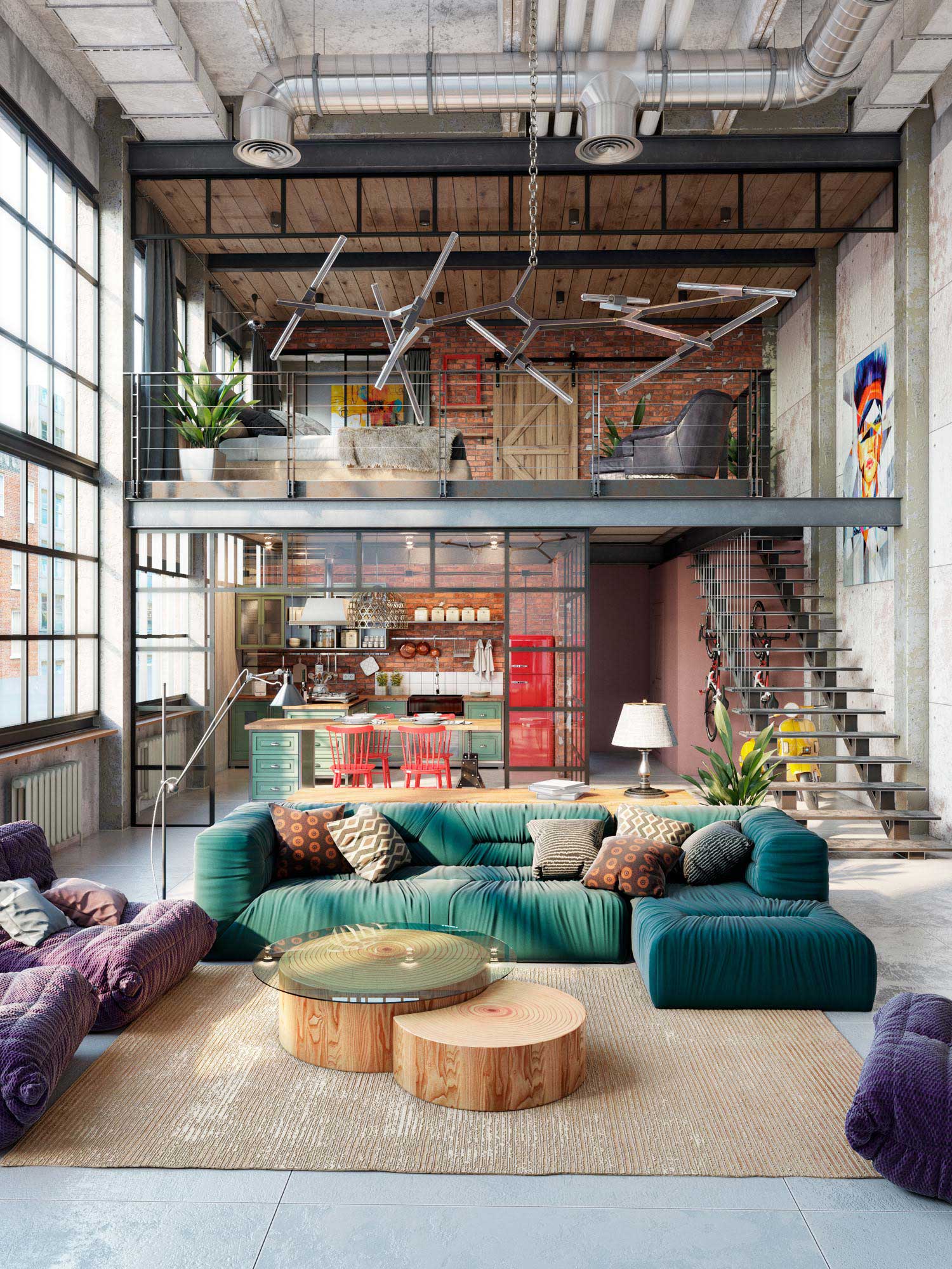 52 lofts industriels créés avec un logiciel de 3D