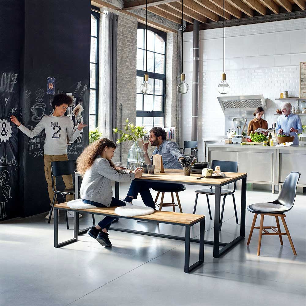Table industrielle : 20 idées déco en métal et bois