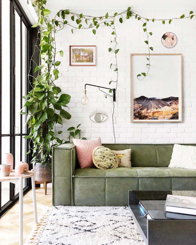Canapé vert : 22 idées déco pour un salon esprit nature