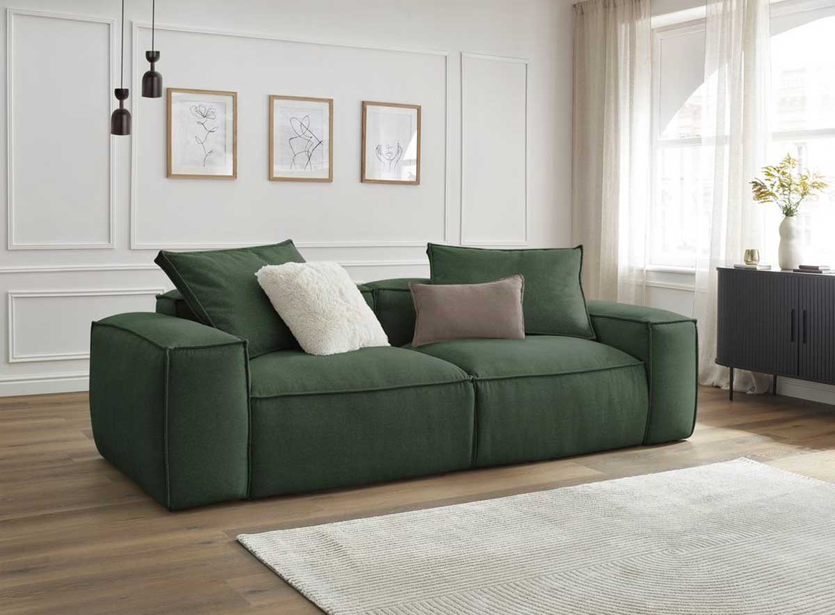 Canapé vert : 24 idées déco pour un salon esprit nature