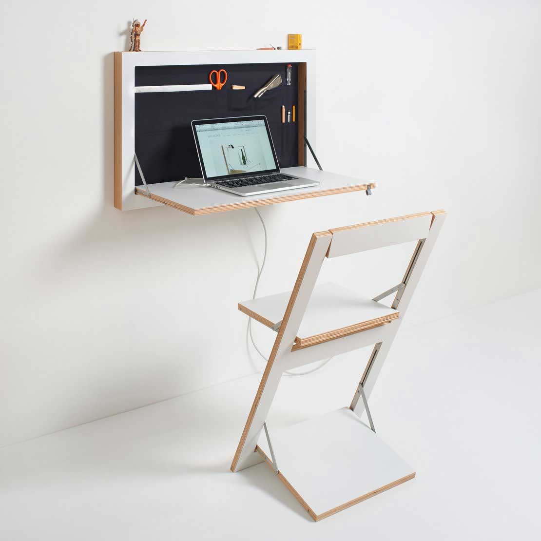 Bureau mural rabattable : 26 meubles pliables escamotables