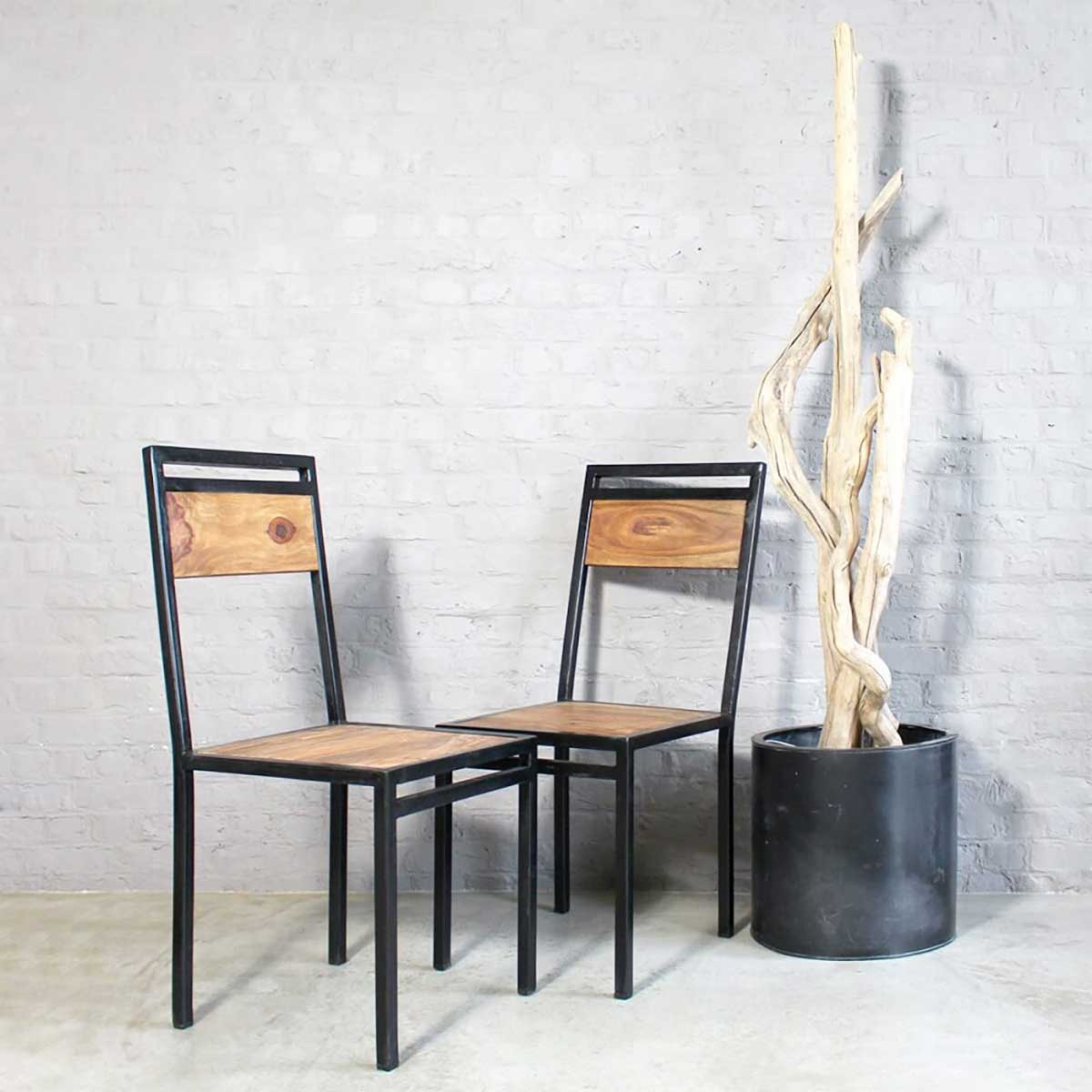 Chaise industrielle : 21 idées déco en métal et bois