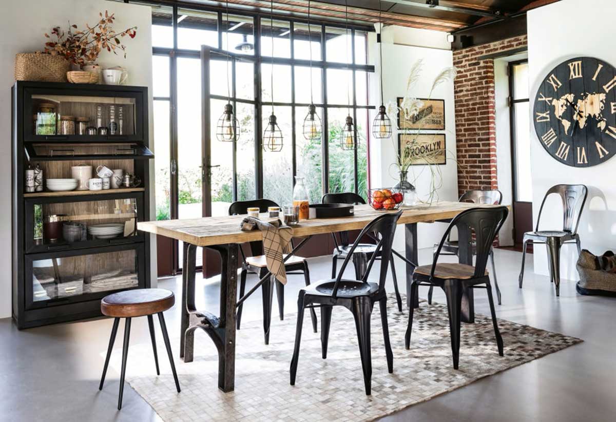 Chaise industrielle : 21 idées déco en métal et bois