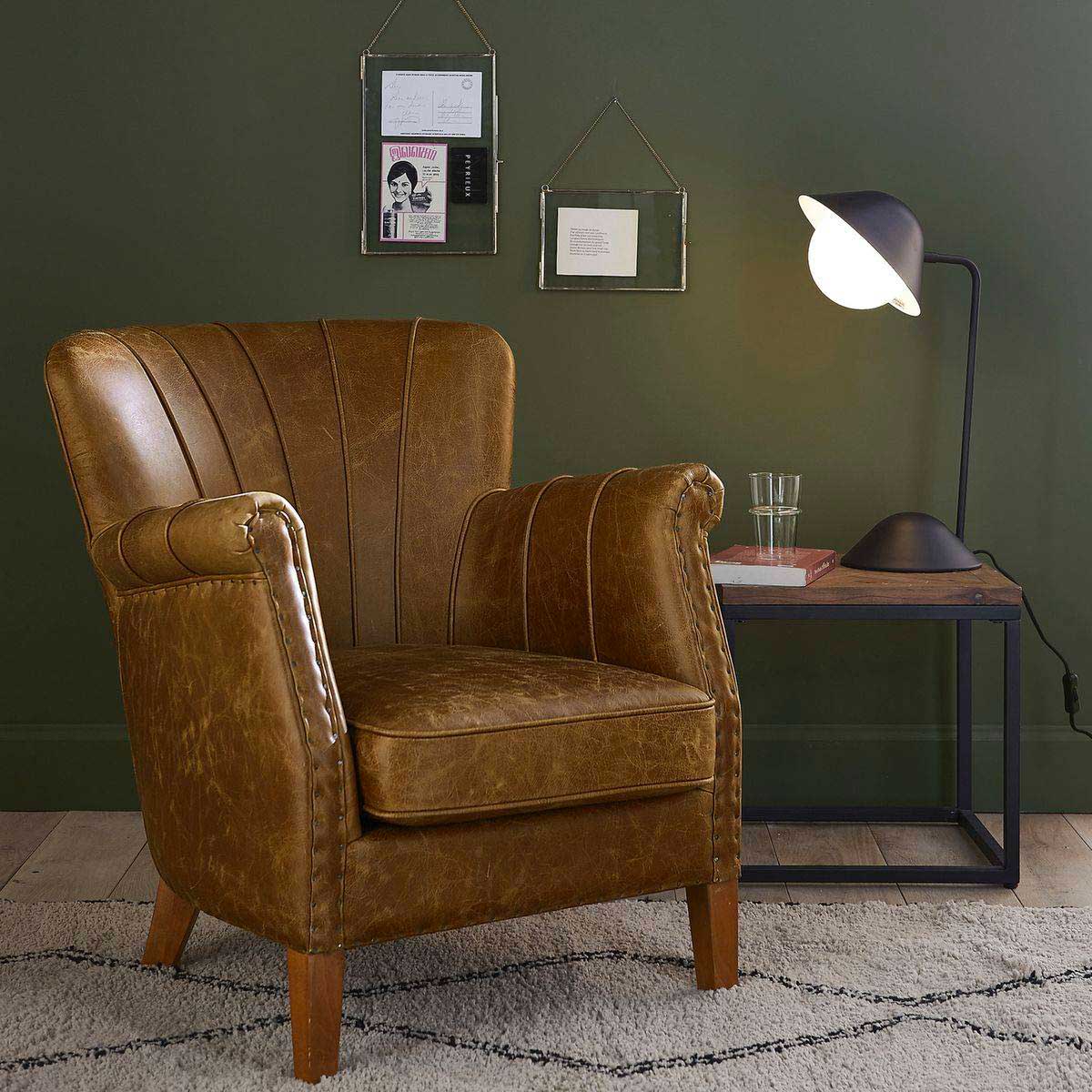 Fauteuil en cuir marron : 20 idées déco pour le salon