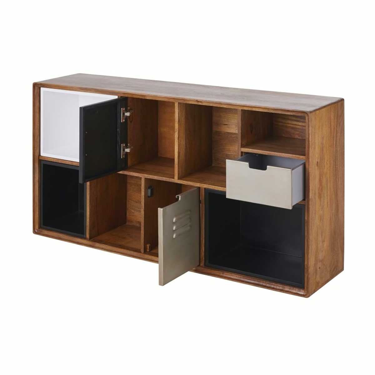 Bibliothèque basse : 17 étagères de petite hauteur