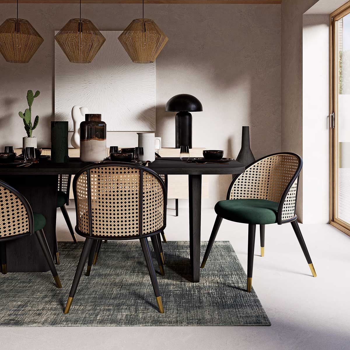 Chaise en velours : 20 idées déco pour la salle à manger