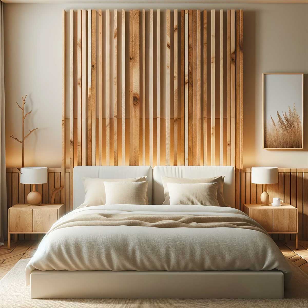 23 têtes de lit en tasseaux de bois pour la chambre