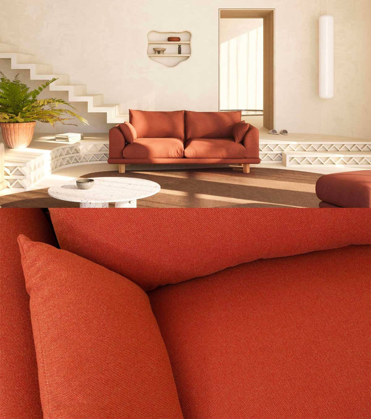 Canapé terracotta : 29 idées déco pour un salon chaleureux