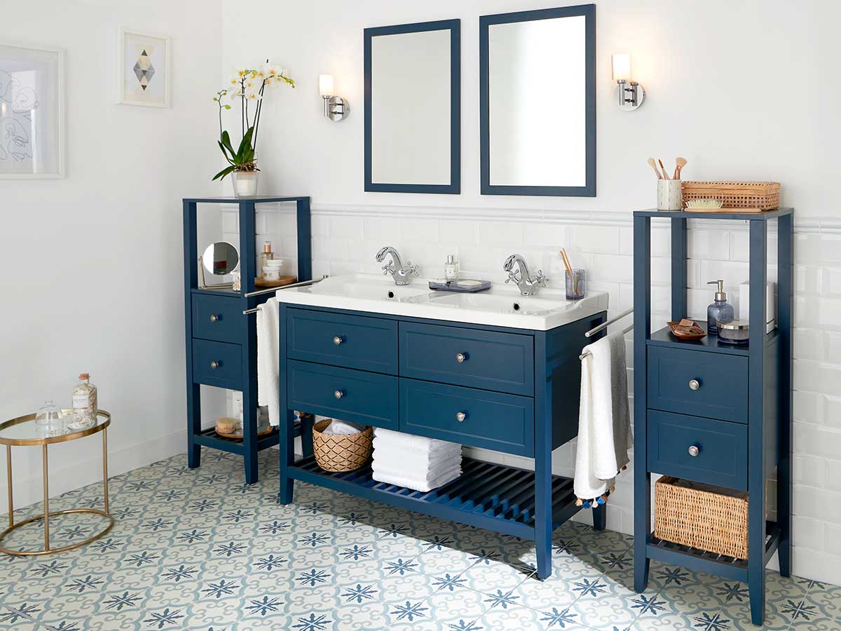 Salle De Bain Vintage Bleu